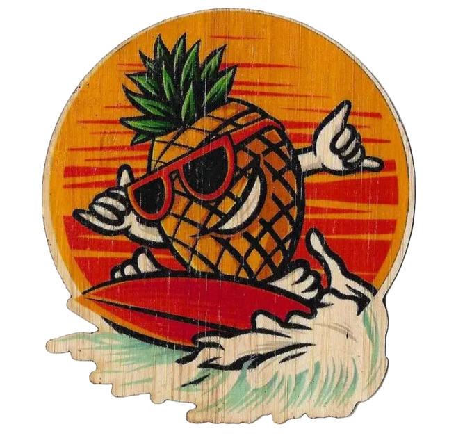 Shaka Surfing Pineapple Bamboo Sticker – Gypsy Life Surf Shop