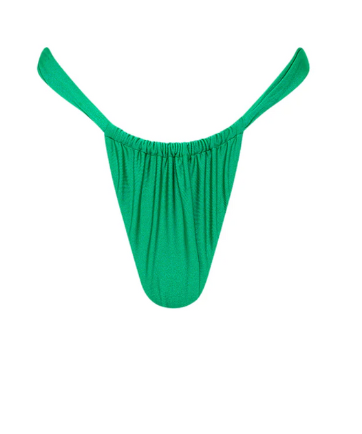 Ruched Thong Bikini Bottom - Jungle Jewel – Gypsy Life Surf Shop