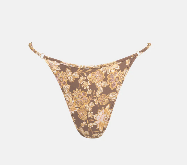 Arcadia Paisley Adjustable Side Hi Cut String Pant - Chocolate – Gypsy ...