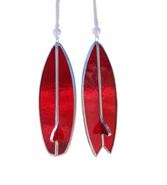 Cherry Red Stained Glass Surfboard – Gypsy Life Surf Shop