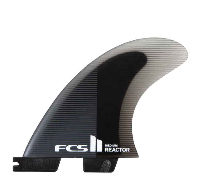 FCS II Reactor PC Tri Fins - Medium - Charcoal/Black – Gypsy Life Surf Shop