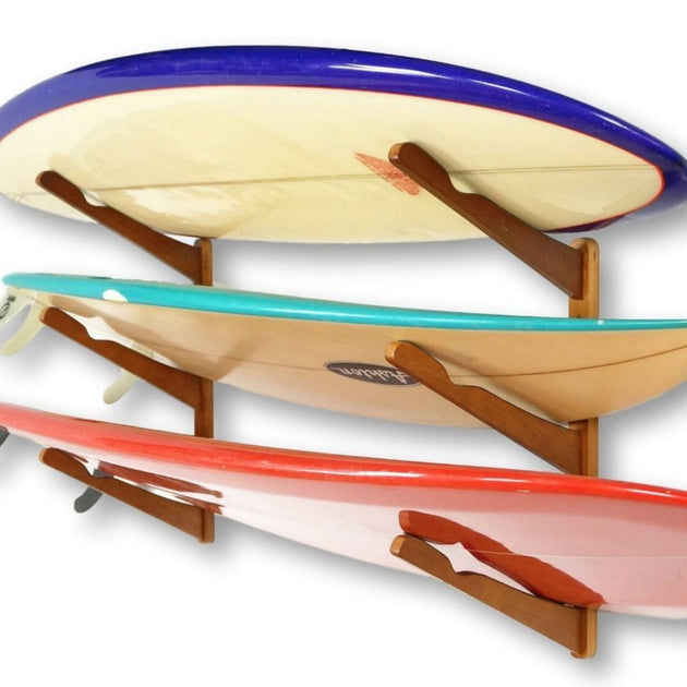 Triple Wall Rack - Dark Wood – Gypsy Life Surf Shop